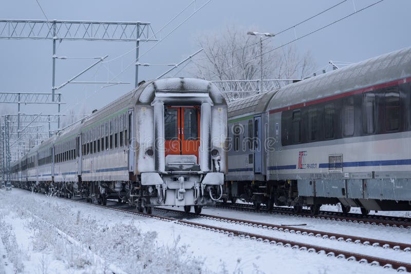 SNOWY WINTER on the RAILWAY Editorial Stock Photo - Image of natural ...