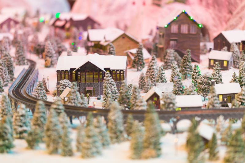 Snowy Winter Scene of a Small Hamlet Model Stock Photo - Image of guest ...