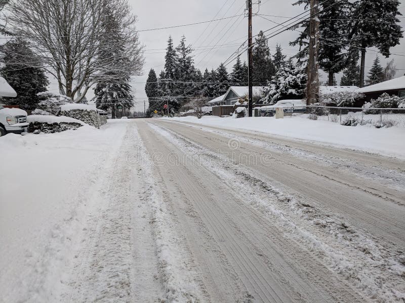 Snowy winter street stock image. Image of winter, street - 139372825