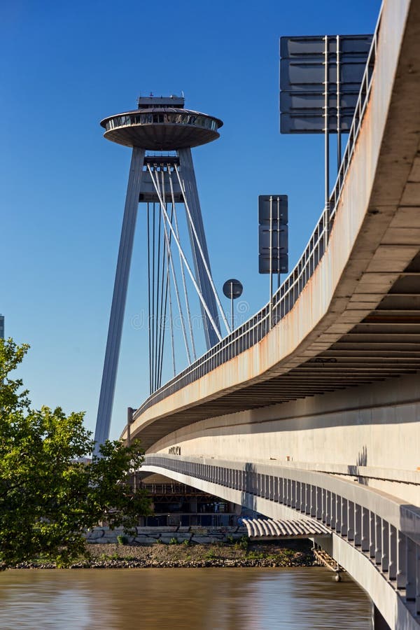 SNP Bridge stock photo. Image of bratislava, housing - 194719316