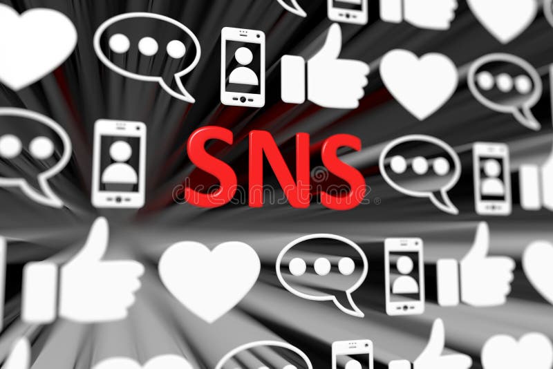SNS Concept Blurred Background Stock Illustration - Illustration of ...
