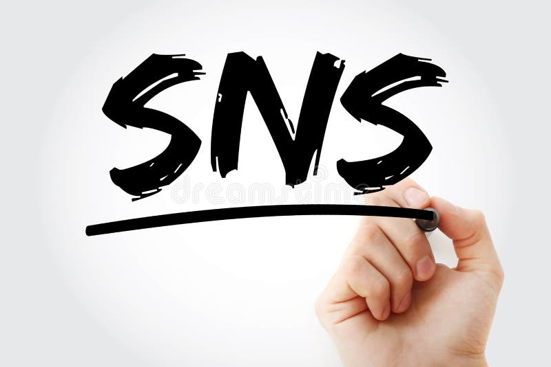 SNS - Social Network Service Acronym with Marker, Concept Background ...