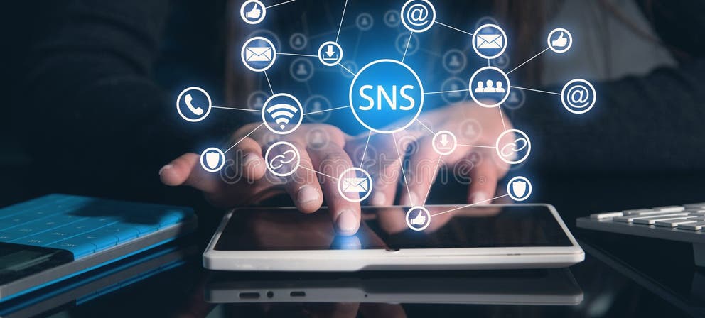 SNS. Social Networking Service Stock Image - Image of application ...