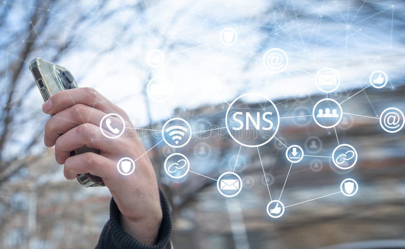 SNS. Social Networking Service Stock Photo - Image of global, service ...