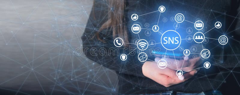 SNS. Social Networking Service Stock Image - Image of symbol, social ...