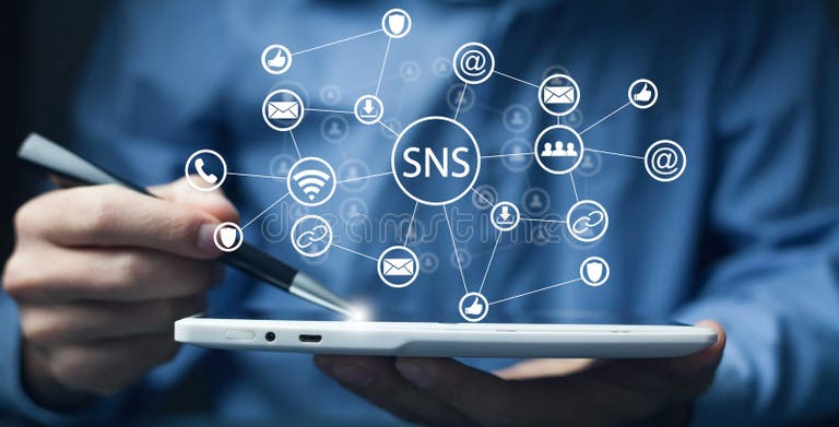 SNS. Social Networking Service. Internet Stock Photo - Image of ...