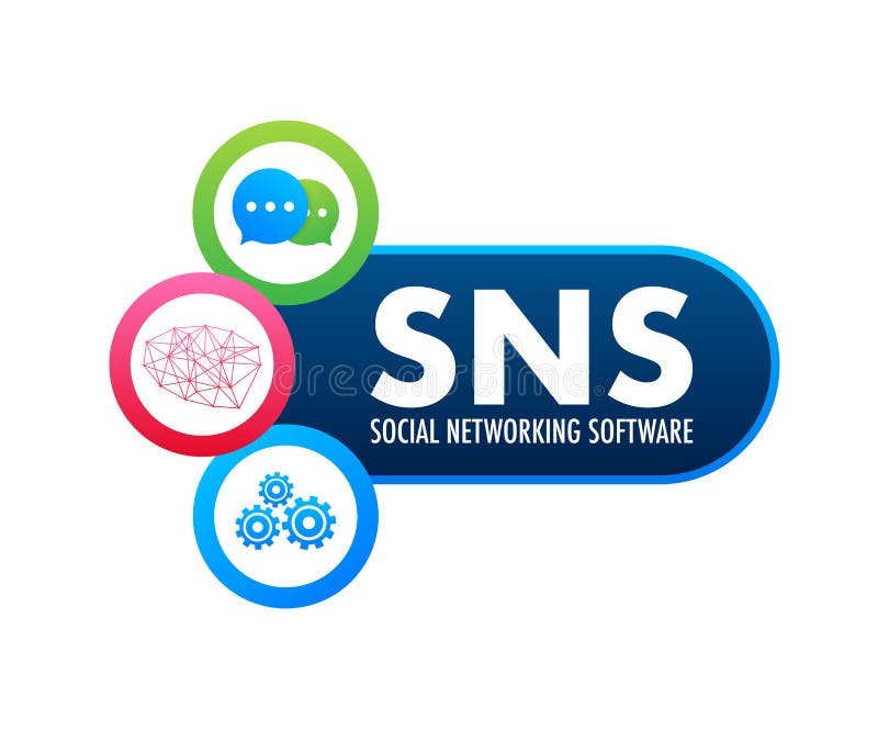 SNS - Social Networking Software. Social Network Communication Concept ...