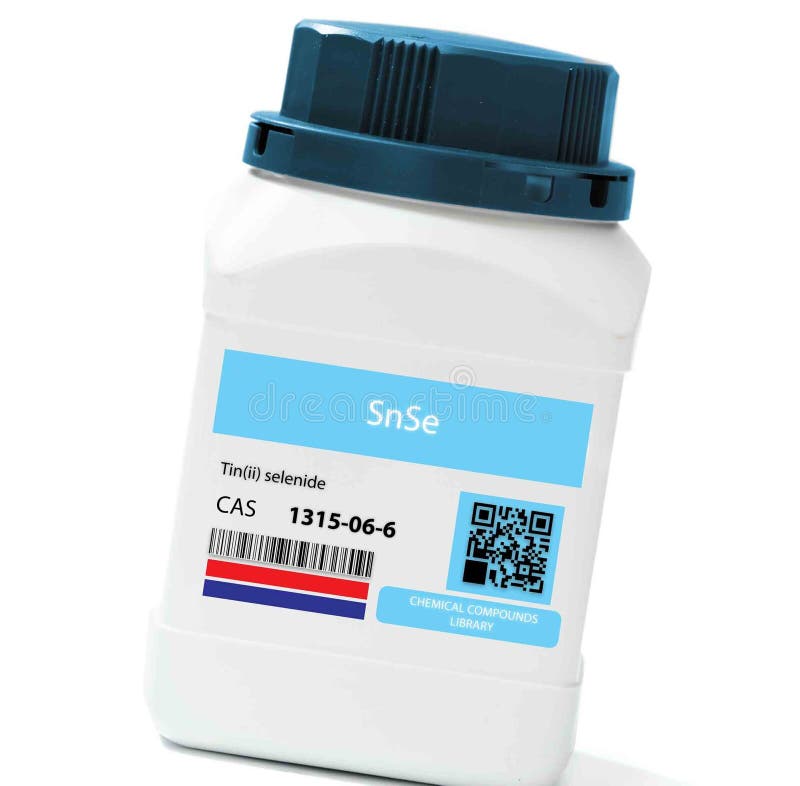 SnSe - Tin (II) Selenide stock photo. Image of container - 290268596