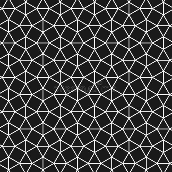 Snub Square Seamless Pattern with Squares and Triangles in Black and ...