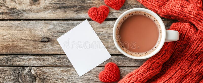 A Snug Coffee Setup with Charming Table Decorations. a Steaming Mug of ...