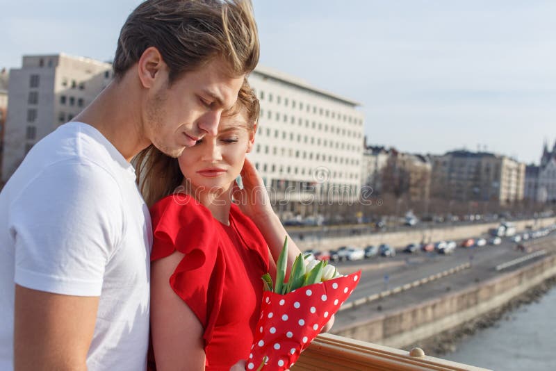 Snuggle Couple Together on First Date Stock Photo - Image of romance ...