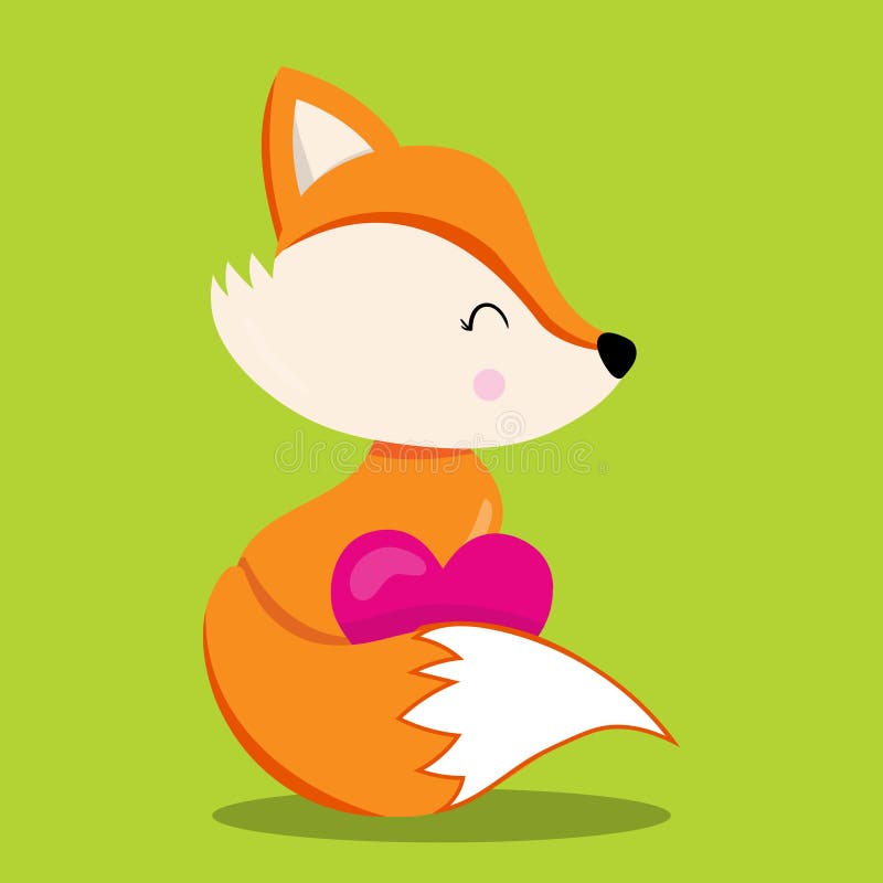 Snuggle fox 06 stock vector. Illustration of vector - 198991063