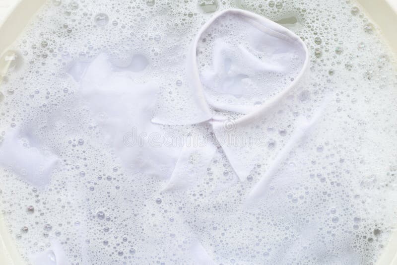 Soak Cloth before Washing, White Shirt Stock Image - Image of close ...