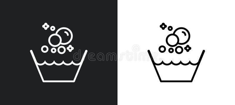 Soak Outline Icon in White and Black Colors. Soak Flat Vector Icon from ...