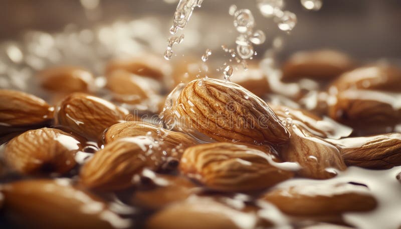 Soaking Almonds in Water stock image. Image of homemade - 372984429