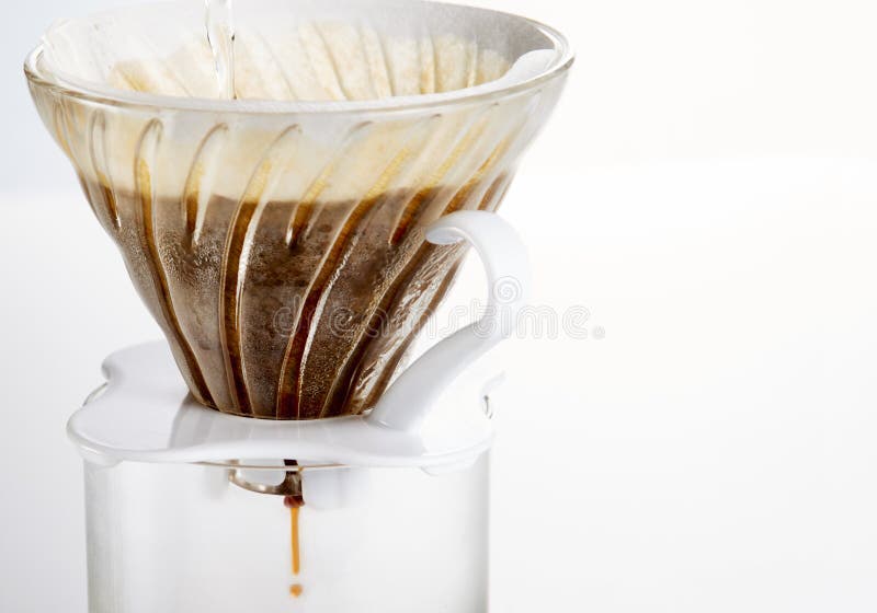Soaking Coffee in Paper Filter Stock Image - Image of coffee, drink ...
