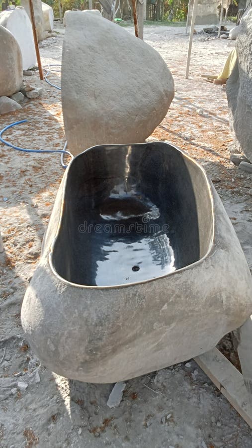 This is a Soaking Place Made of Natural Stone Materials. Stock Photo ...