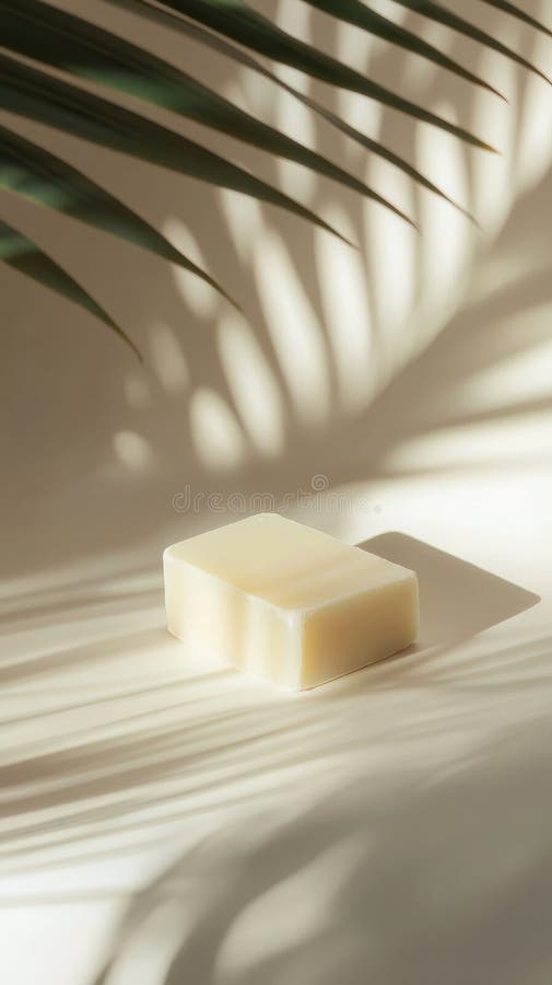 Soap Bar with Tropical Shadow Patterns Stock Photo - Image of beige ...