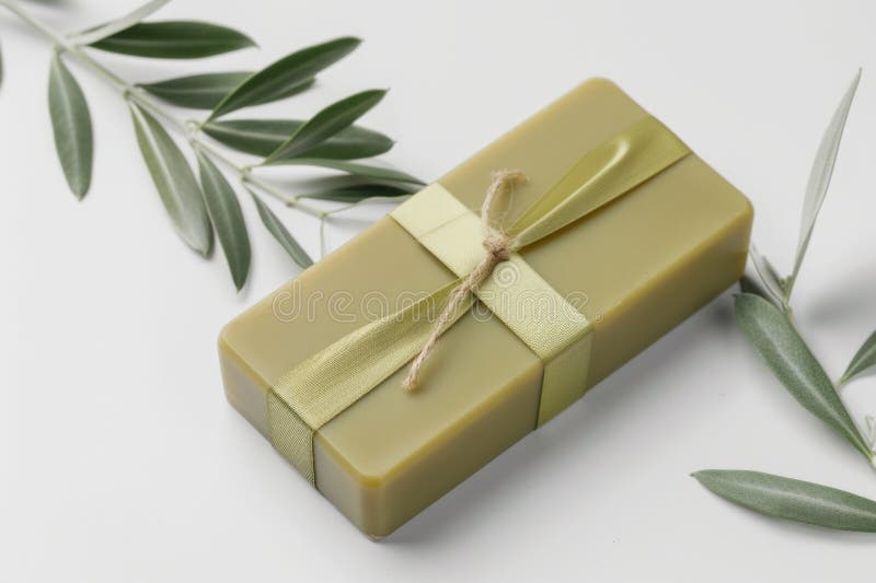 A Soap Bar Wrapped with a Bright Yellow Ribbon, Ready for Gifting or ...
