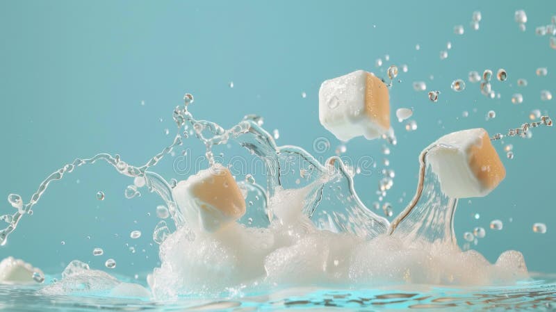 Soap Bars Splashing in Water Stock Photo - Image of cleansing ...