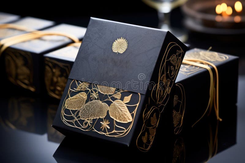 Soap Box Packaging Black and Gold Color Generative AI Stock Photo ...
