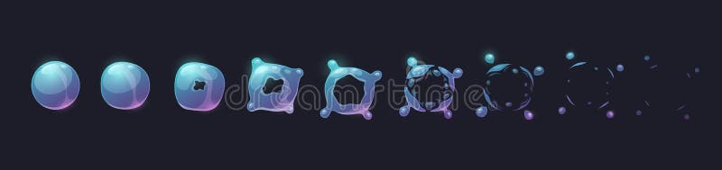 Soap Bubble Burst Effect Animated Bubble Explosion Stock Vector ...
