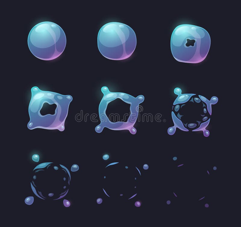 Soap Bubble Burst Effect Animated Bubble Explosion Stock Vector ...