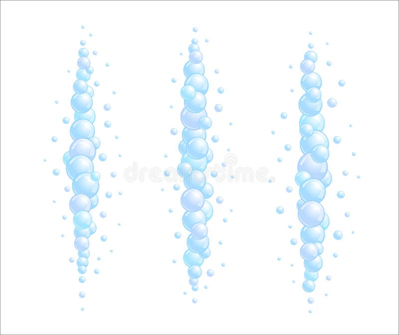 Soap Bubble Divider Set. Vertical Foam Decoration Element. Blue Suds ...
