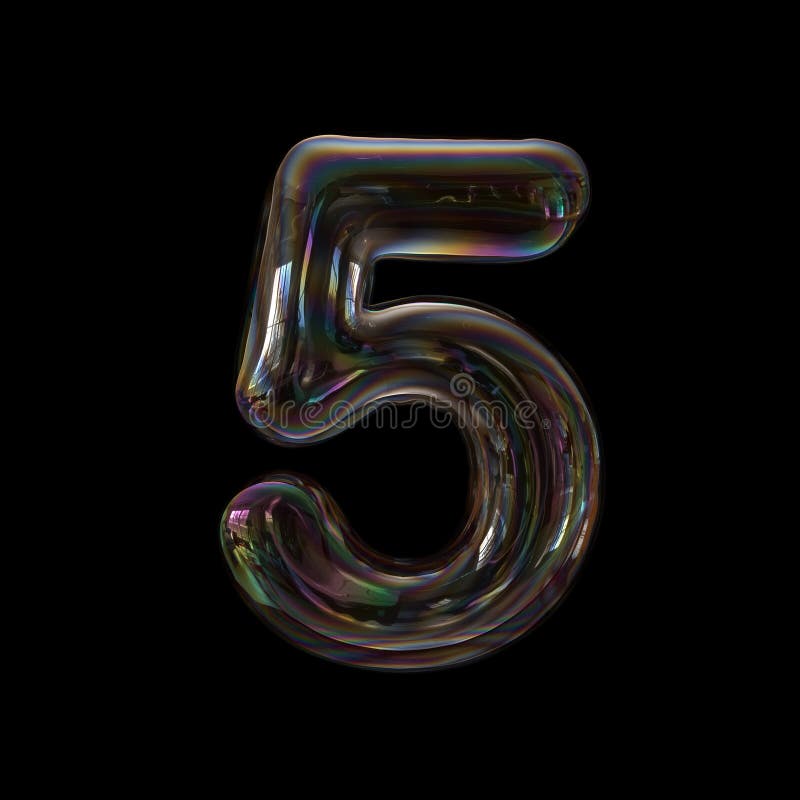 Soap Bubble Number 5 - 3d Transparent Digit - Dream, Childhood or ...