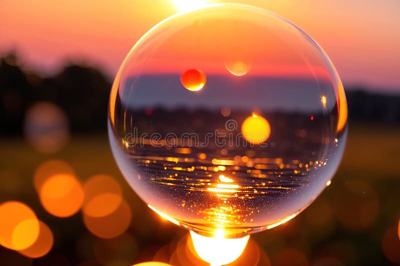 1 Soap Bubble at Sunset Time in Evening Stock Illustration ...