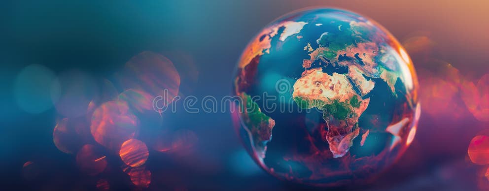 Soap Bubble with World Map stock image. Image of water - 323414541