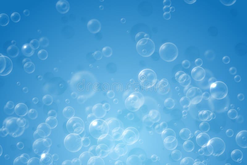Soap Bubbles on Blue Natural Background for Kid and Spring Stock ...
