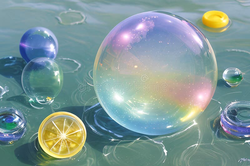 Summer Sunlight and Soap Bubbles Stock Illustration - Illustration of ...