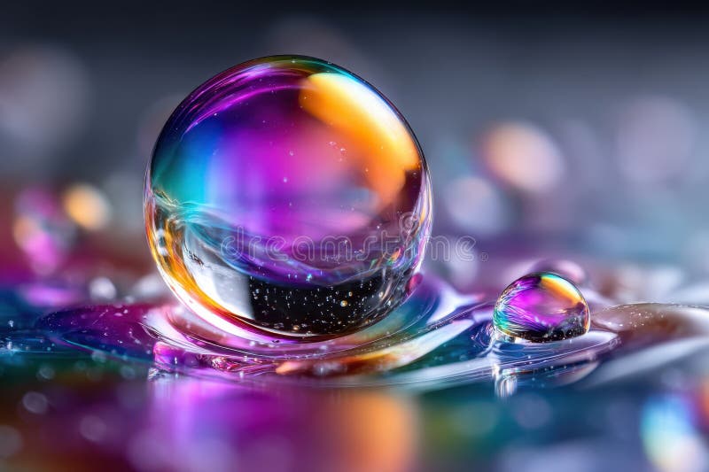 Colorful Reflections in Soap Bubbles Create a Vibrant Display of Light ...