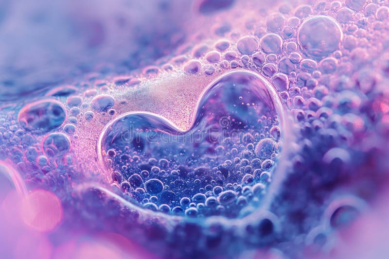 Soap Bubbles in Shape of Heart, Pink and Purple Stock Image - Image of ...