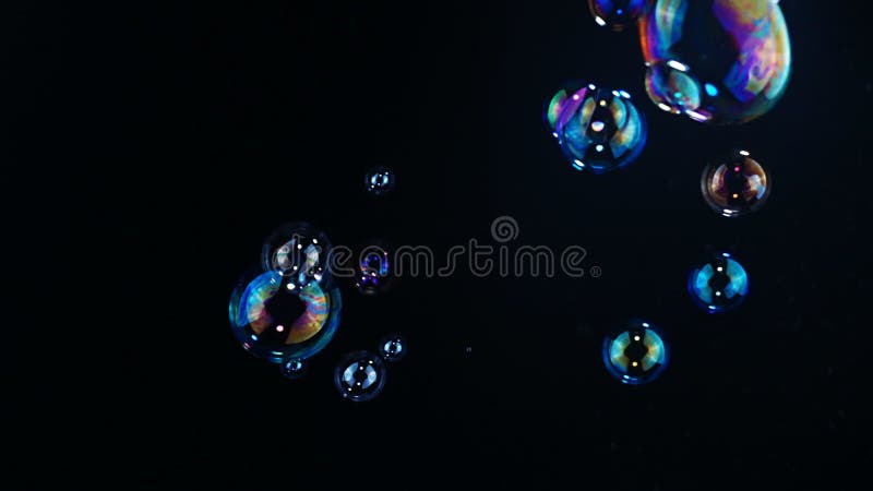 Soap Bubbles Explode on Black Screen Stock Video - Video of bubbles ...