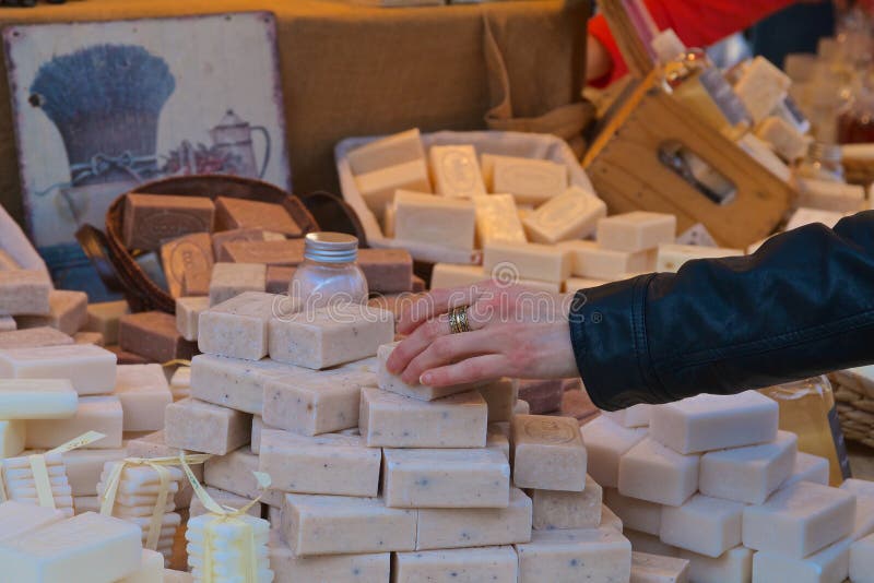 Soap buy at market stall stock image. Image of yellow - 42374405