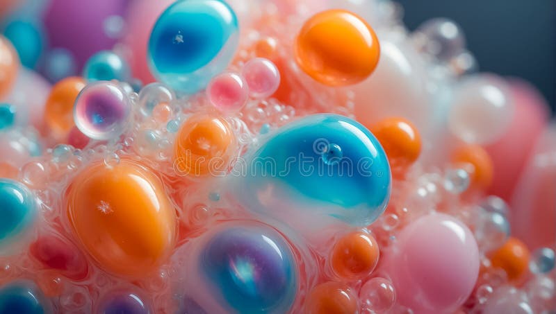 Soap Colored Foam Bubble Closeup Stock Illustration - Illustration of ...