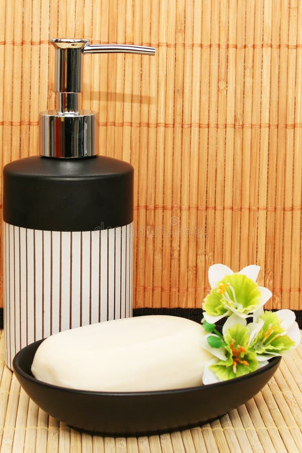 Soap dispensers and bars stock photo. Image of apply - 20438998