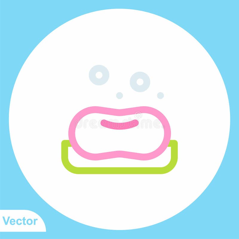 Soap Flat Vector Icon Sign Symbol Stock Vector - Illustration of bath ...