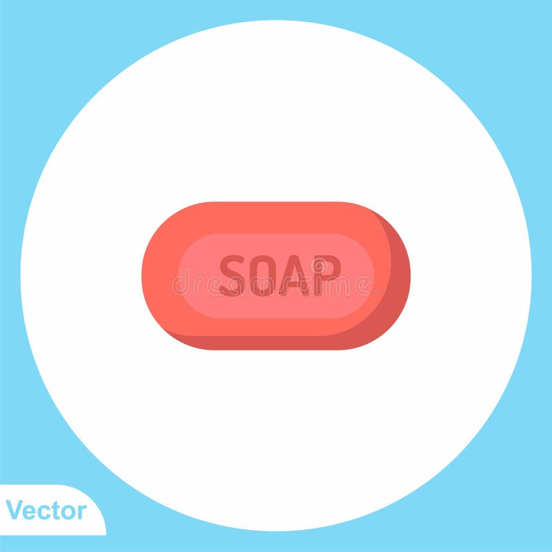Soap Flat Vector Icon Sign Symbol Stock Vector - Illustration of body ...