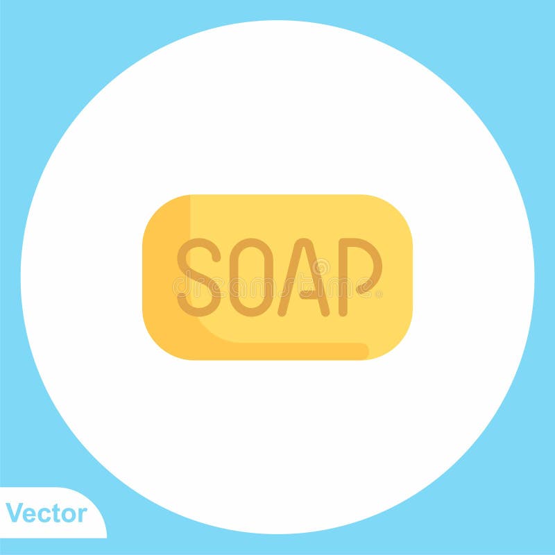 Soap Flat Vector Icon Sign Symbol Stock Vector - Illustration of body ...
