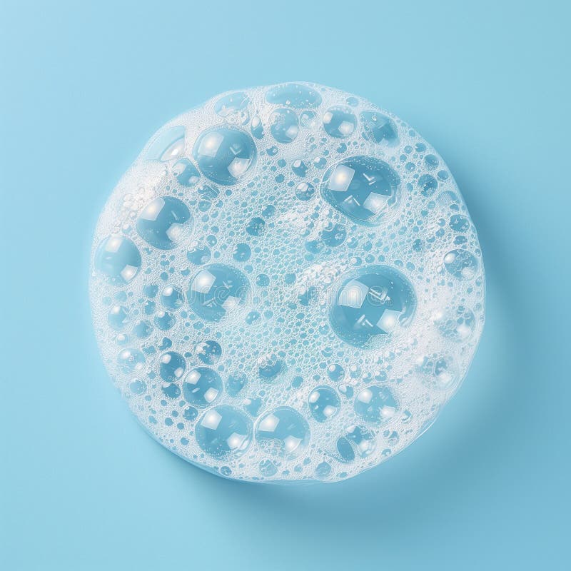 Soap Foam with Bubbles Isolated on Blue Background. Top View Stock ... Soap Foam with Bubbles Isolated on Blue Background. Top View Stock ...