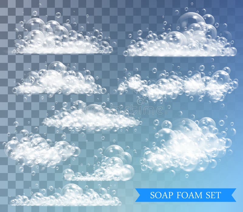 Soap Foam with Bubbles Isolated Vector Illustration Stock Vector ...