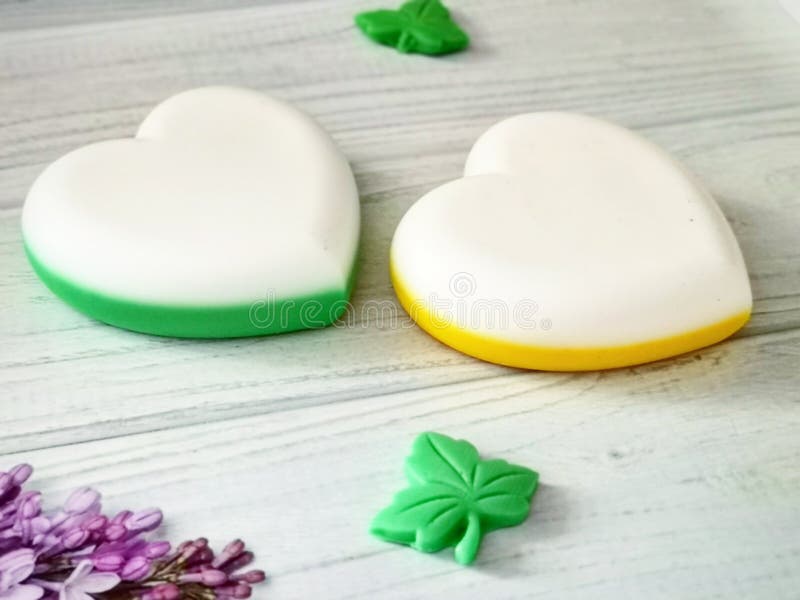 Soap Green and Yellow Heart Stock Image - Image of plant, petal: 227083963