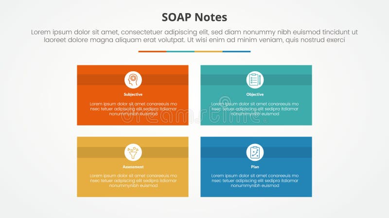 SOAP Note Infographic Concept for Slide Presentation with Rectangle Box ...