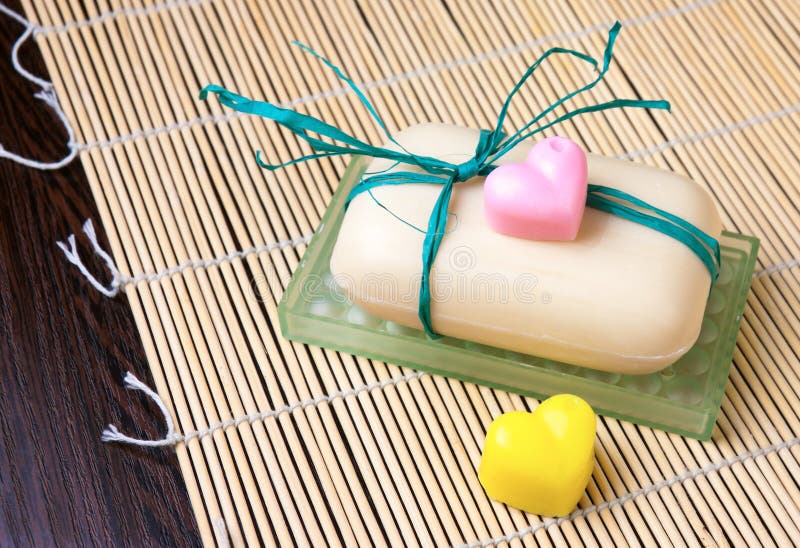 Soap With Pair Of Small Hearts Of Soap Picture. Image: 22868423