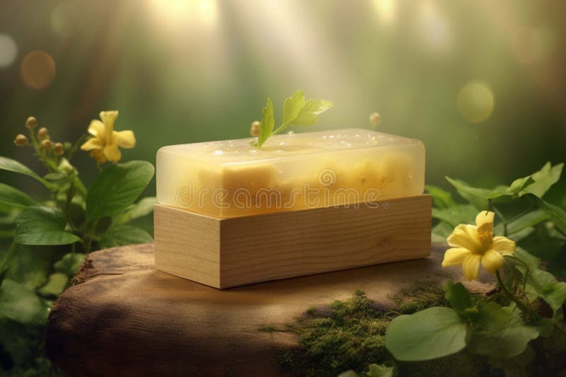 Soap is Pale Yellow Rectangle - Generative Ai Illustration Stock ...