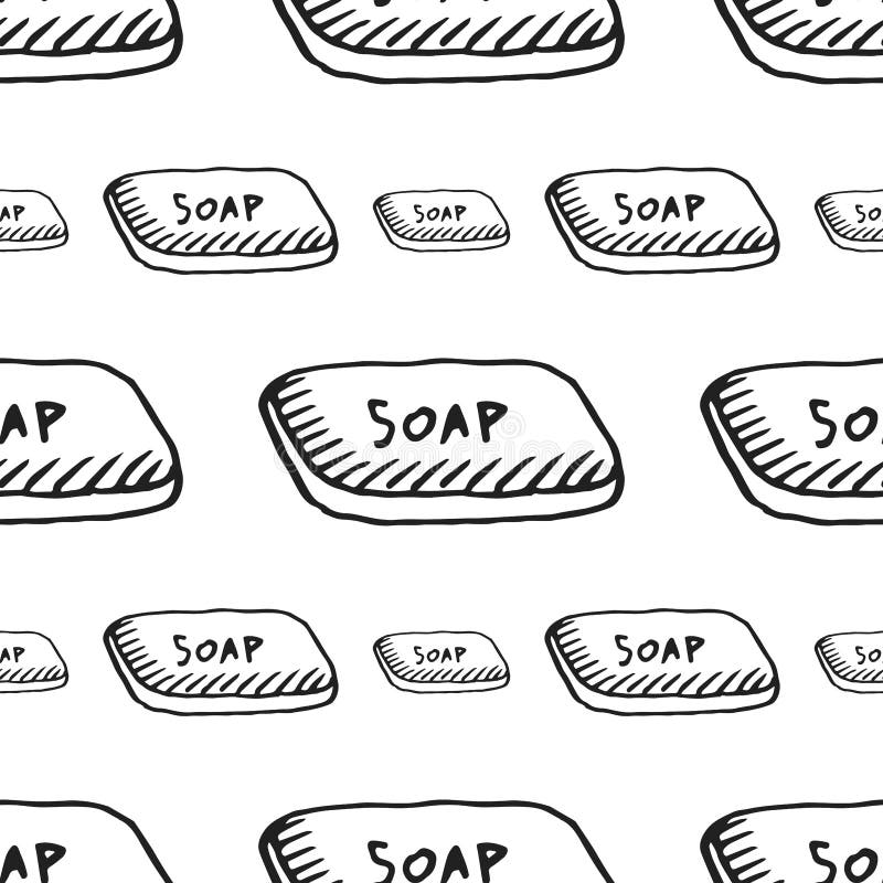 Soap Seamless Pattern Isolated on White Background Stock Vector ...