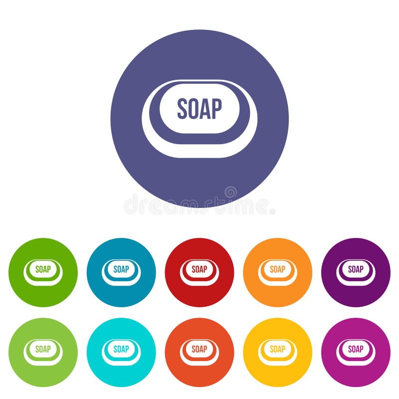 Soap set icons stock vector. Illustration of drenched - 85066044